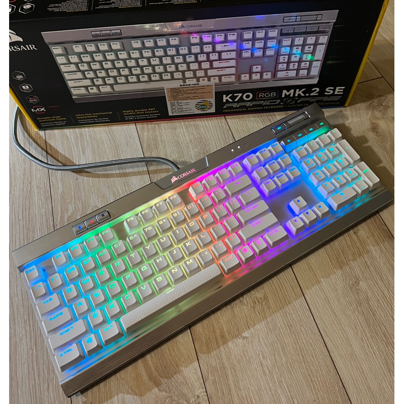 海盜船 CORSAIR K70 MK2 SE機械鍵盤/白色/RGB/櫻桃銀軸/英文 | 蝦皮購物
