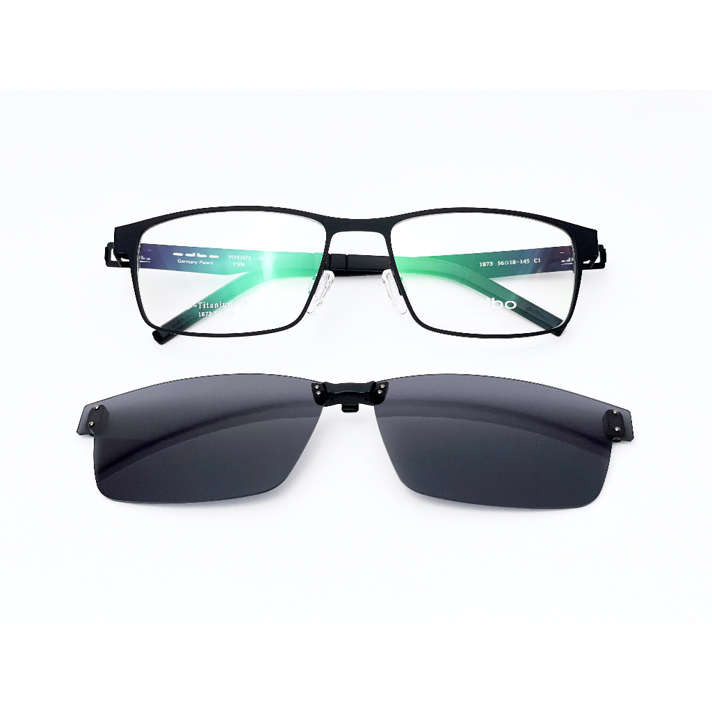 【全新特價】odbo 鈦金屬光學眼鏡鏡框 1873 C1 消光黑 吸鐵式墨鏡夾片兩用 太陽眼鏡 輕量化無螺絲設計 | 蝦皮購物