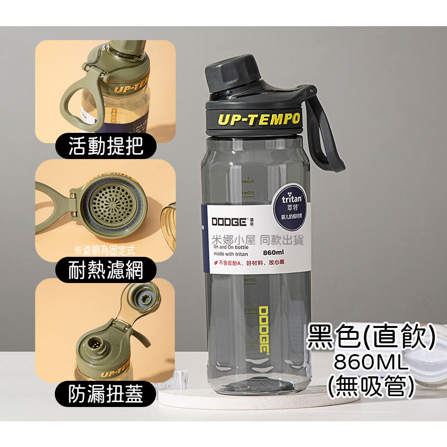 【台中現貨】道奇DODGE Tritan材質 860ml 轉蓋運動水壺 濾網 耐熱水壺 運動水壺 國小生水壺 濾網不會不 | 蝦皮購物
