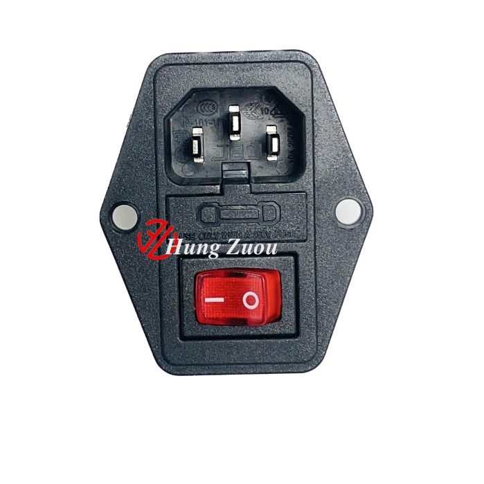 【弘宙】三合一AC插座 JEC JR-101-1FR 鎖式（有耳） 開關(帶燈)+內藏保險絲座 | 蝦皮購物