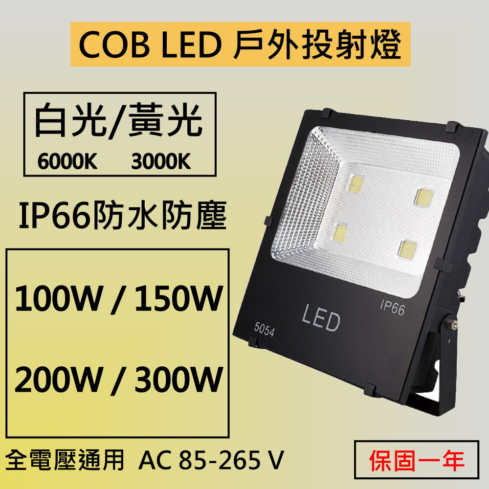 【12HR火速發貨】LED戶外投射燈100W 150W 200W 300W 【IP66】台灣現貨 COB/SMD投光燈 | 蝦皮購物