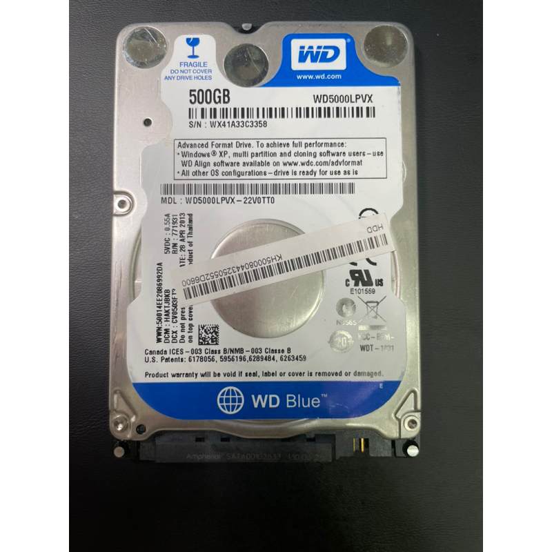 2.5 HD 500g WD5000LPVX SATA 功能正常 | 蝦皮購物
