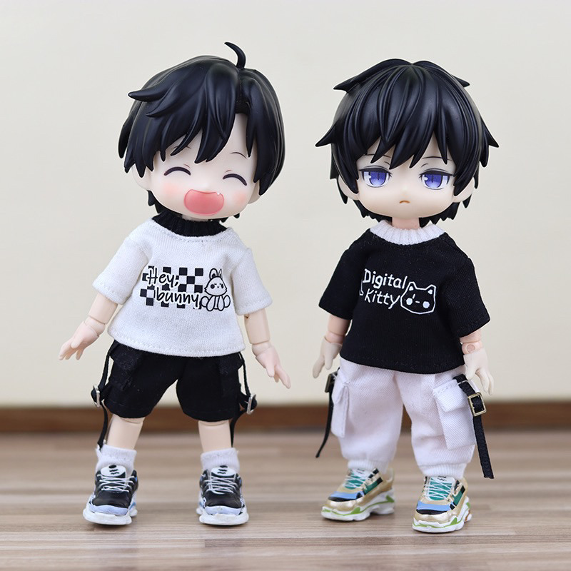 【現貨】ob11娃娃 卡通印花短T（GSC素體、P9、YMY1.2代、UFdoll12分 可穿 娃衣） | 蝦皮購物