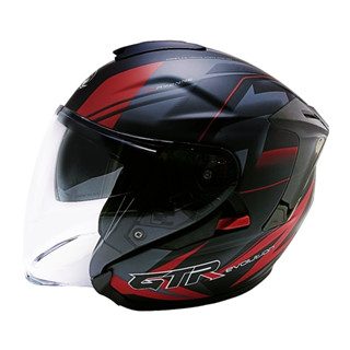 GTR RO7 風馳 平黑紅 半罩 內置墨鏡 3/4 階梯式鐵插扣 安全帽【 歐樂免運】 | 蝦皮購物