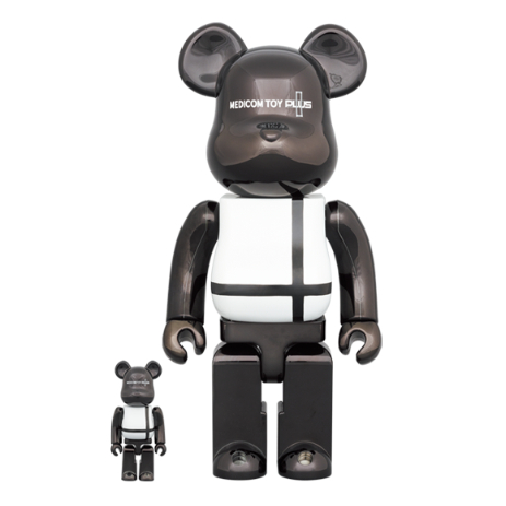 BE@RBRICK MEDICOM TOY PLUS BLACK CHROME Ver. 100％ ＆ 400％ | 蝦皮購物