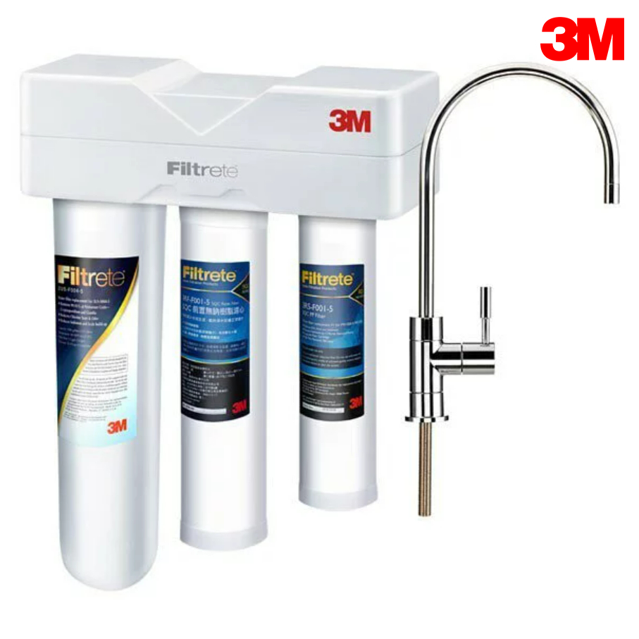 【3M】S301櫥下型三道式淨水器 鵝頸款（S004＋樹脂軟水＋PP三效合一）【零利率＋到府安裝】 | 蝦皮購物