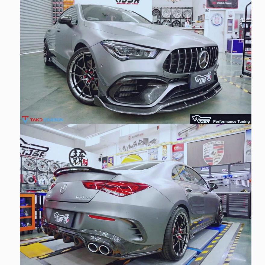 (全台可安裝）Benz賓士 CLA45 C118V W118 TAKD款 前下巴 後下巴 側裙 尾翼 氣霸 碳纖維 | 蝦皮購物