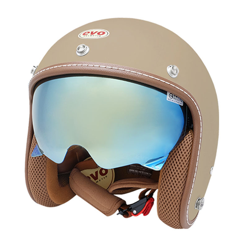 [安信騎士] EVO CA-312 ALISA 消光色系 半罩安全帽 復古帽 3/4罩 艾莉莎 電鍍內墨鏡 CA312 | 蝦皮購物