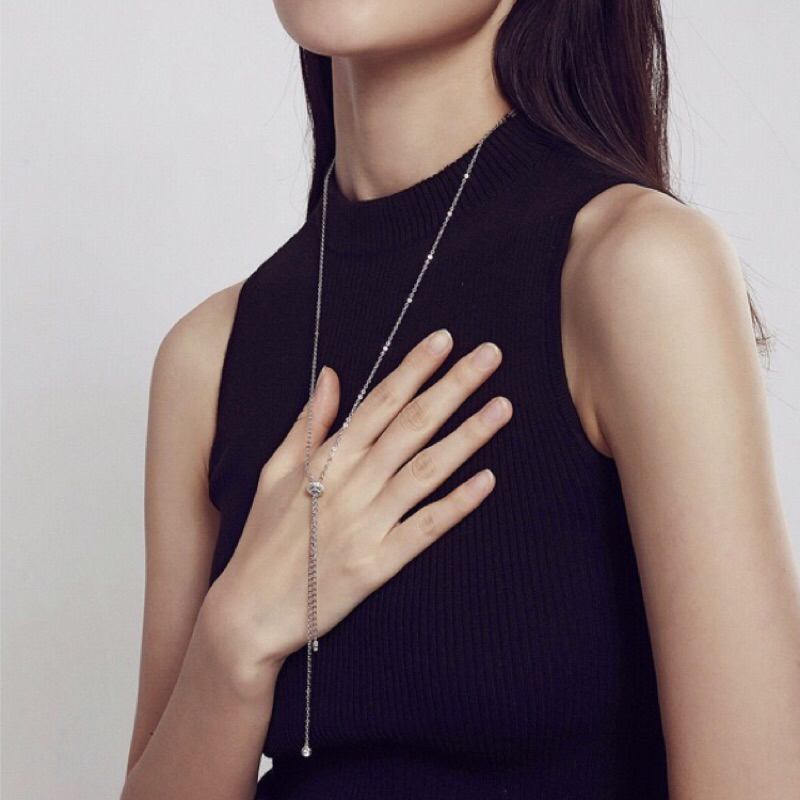 LazyBee 《設計師款》925純銀 鋯石調節長鏈 ｜現貨 | 蝦皮購物