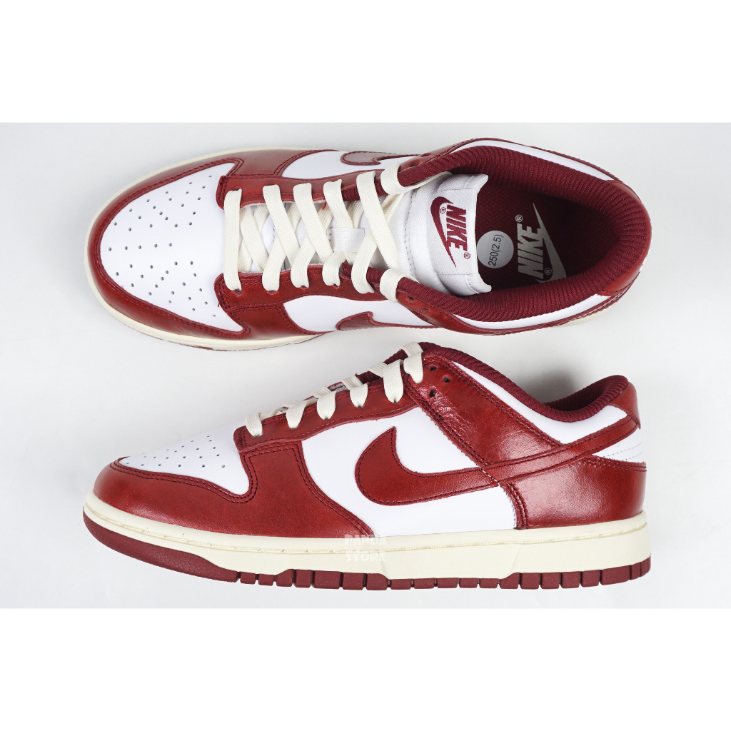 胖達）NIKE DUNK LOW PRM 復古 皮革 FJ4555-100 酒紅 男女 | 蝦皮購物