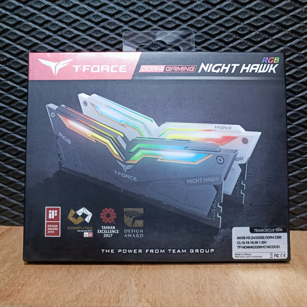 現貨優惠【TEAM十銓】NIGHT HAWK DDR4-3200 64G(32G*2) CL16 RGB 黑色 64GB | 蝦皮購物