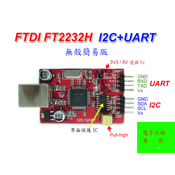使用FTDI FT2232H 的I2C+ UART ( USB to I2C, USB to Uart) | 蝦皮購物
