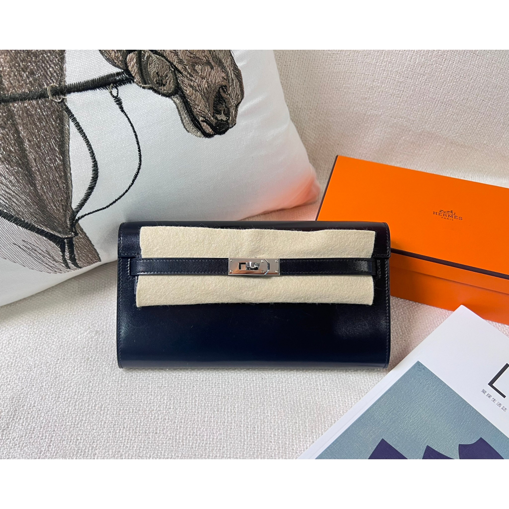 二手閒置品 Hermes 愛馬仕 Kelly to go BOX皮 黑銀 U刻 | 蝦皮購物