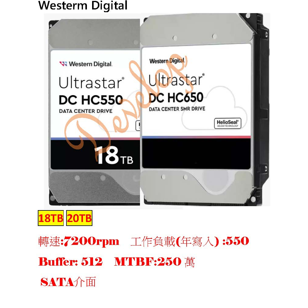WD 3.5吋 18T 20T Ultrastar DC HC550 650企業硬碟 祼裝 工業包 | 蝦皮購物