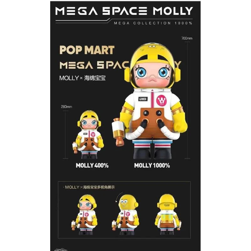 免運 正品 1000%現貨 聯名 POPMART MEGA MOLLY 珍藏系列 泡泡瑪特 海綿寶寶 1000% | 蝦皮購物