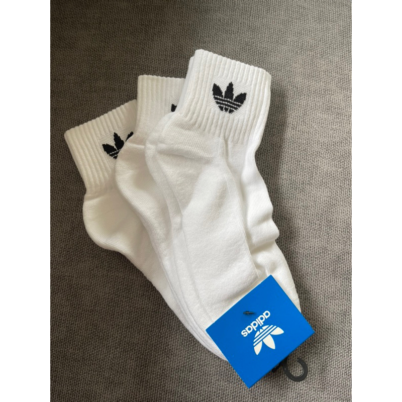 保證真品 adidas 愛迪達 精緻三葉 襪子 長襪 運動襪 拆售單雙FT8529 S22-24cm | 蝦皮購物