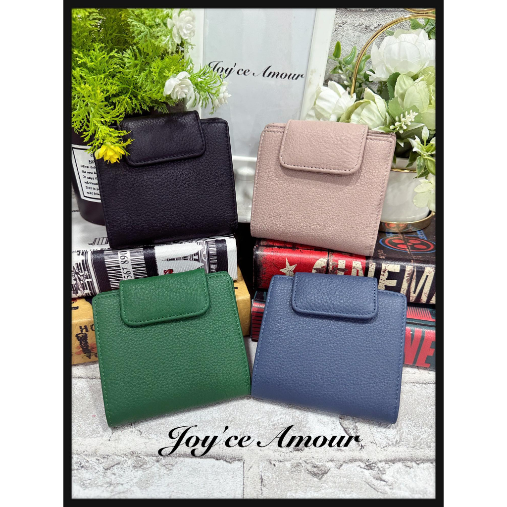 Joy'ce Amour 全真皮釦式兩折短夾 | 蝦皮購物
