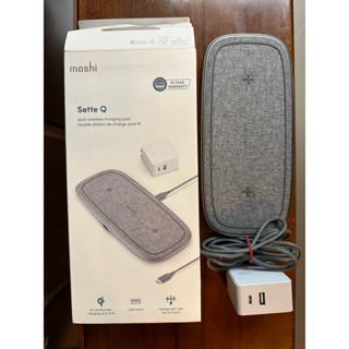 【V賣場】(可刷卡) (原廠10年保固) Moshi Sette Q 雙線圈 3用無線充電盤+電源充電器(45W) | 蝦皮購物