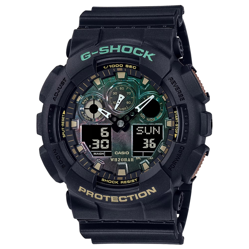 CASIO 卡西歐 G-SHOCK 鏽鐵設計 時尚風格雙顯腕錶(GA-100RC-1A) | 蝦皮購物