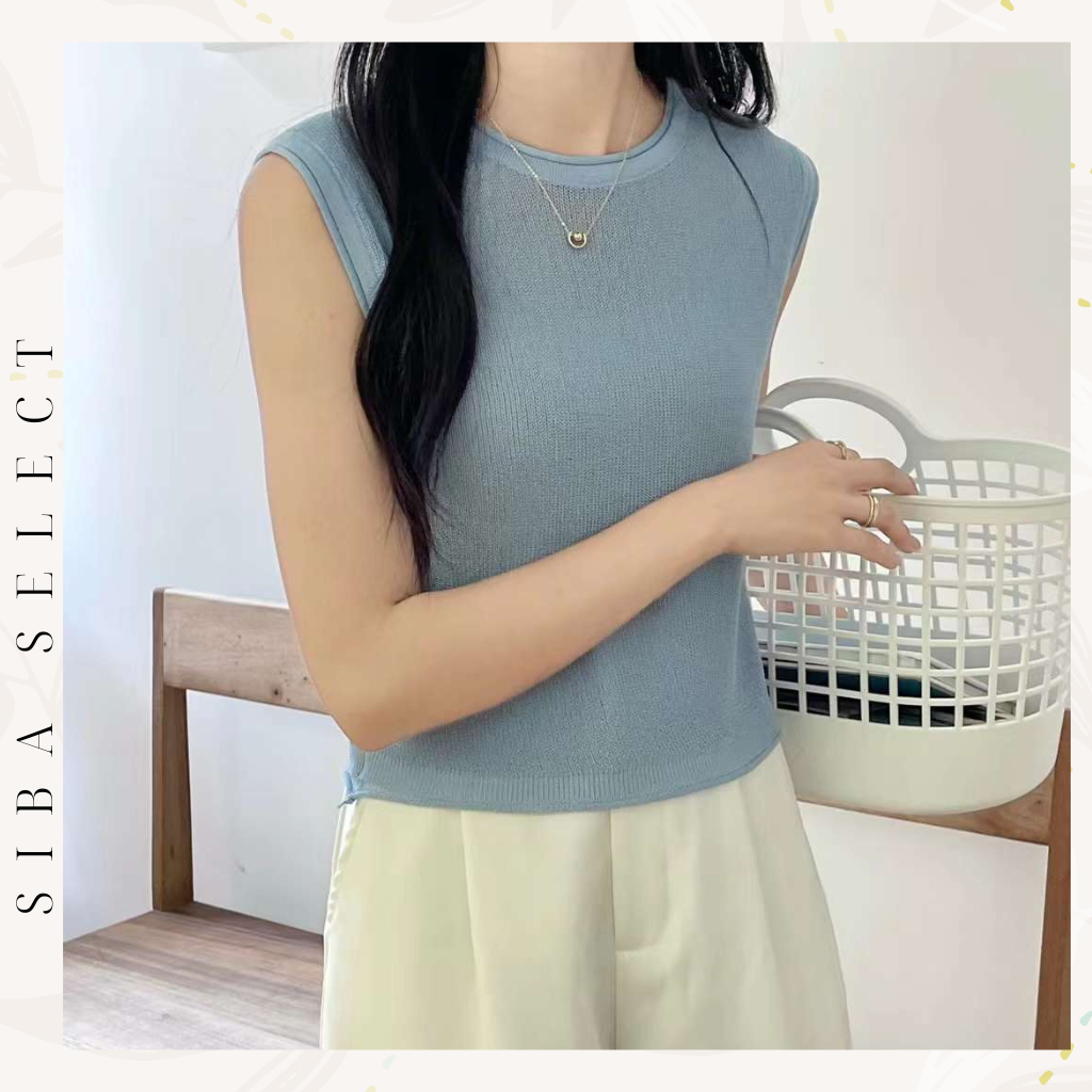 【SiBA Girl】MOMO-1011 現貨 簡約百搭款素面針織背心 上衣 女裝 1B | 蝦皮購物