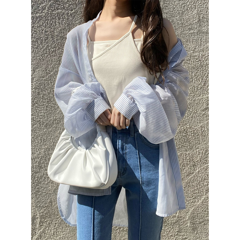 DoReFe | 預購 GRL 許願款- ̗̀♡ ̖́-透明感 寬鬆落間 條文 襯衫 男友風襯衫 BF感 條紋襯衫 | 蝦皮購物