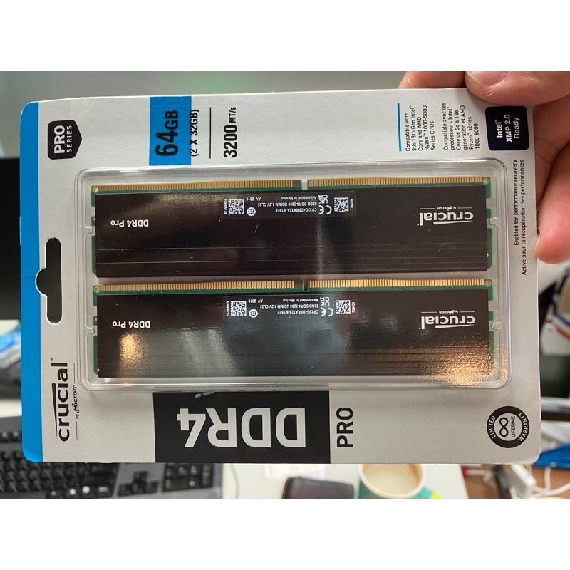 美光 Micron Crucial PRO DDR4 3200 64G 雙通道 RAM 支援XMP超頻功能 電競 | 蝦皮購物