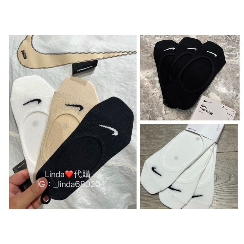 Linda ️代購 Nike 黑色 白色 踝襪 襪子 隱形襪 訓練襪 船型襪 船襪 黑 SX4863-101 100 | 蝦皮購物