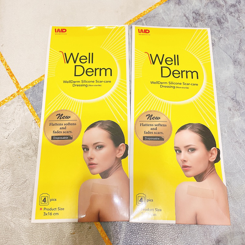 現貨！Well Derm 維凝敷矽膠疤痕貼片 3x16cm(4入） | 蝦皮購物