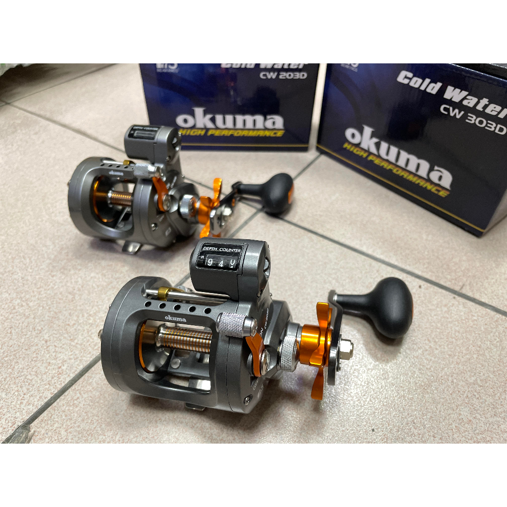 💢桃園東區釣具#優惠價#免運【OKUMA COLD WATER 科瓦特 碼表計數 雙軸捲線器】 | 蝦皮購物