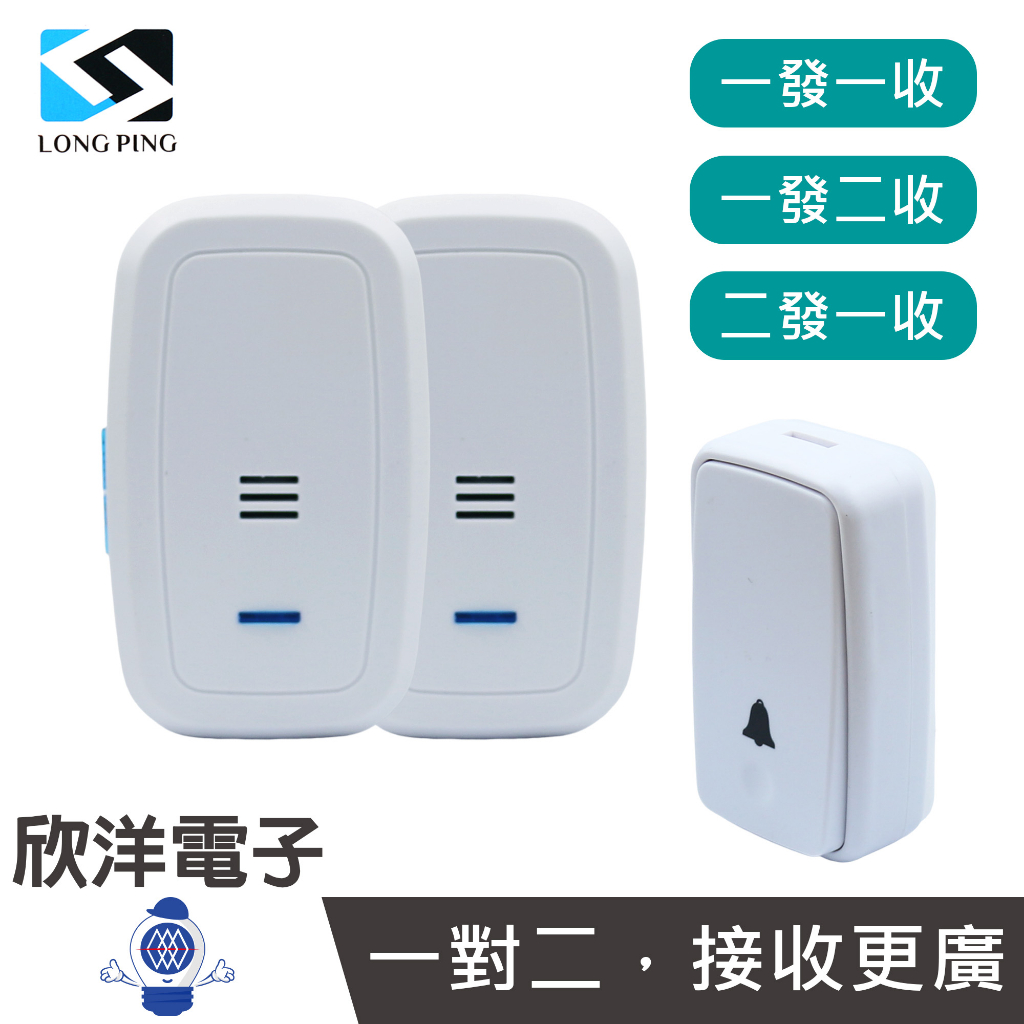 LONG PING 門鈴 無線門鈴 自發電免電池無線數位門鈴 LED指示燈 適用居家、醫療長照、店家、工廠等場所 | 蝦皮購物