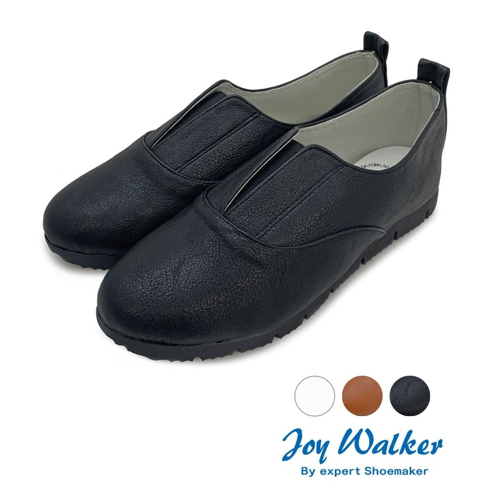 JoyWalker Plus 舒適柔軟 素面平底 圓頭 懶人鞋 女 合成皮革 鬆緊帶 休閒鞋 包鞋 上班鞋 BO106 | 蝦皮購物