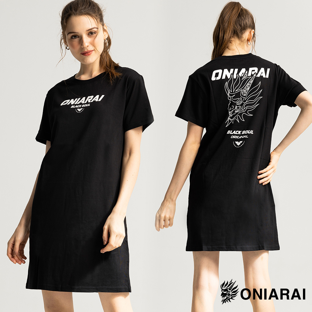 BLUE WAY 鬼洗 ONIARAI - 女款鬼洗 潮流 文字連身裙(黑) | 蝦皮購物