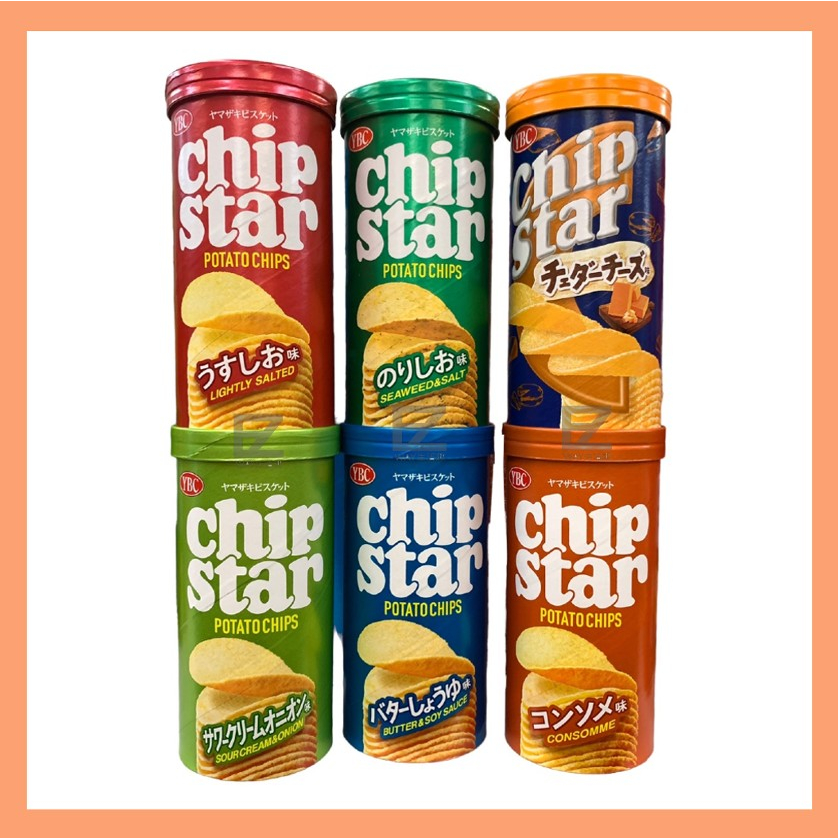 日本 YBC 洋芋片 海苔鹽 薄鹽 薯片 海老蝦 罐裝洋芋片 CHIP STAR 日本零食 | 蝦皮購物