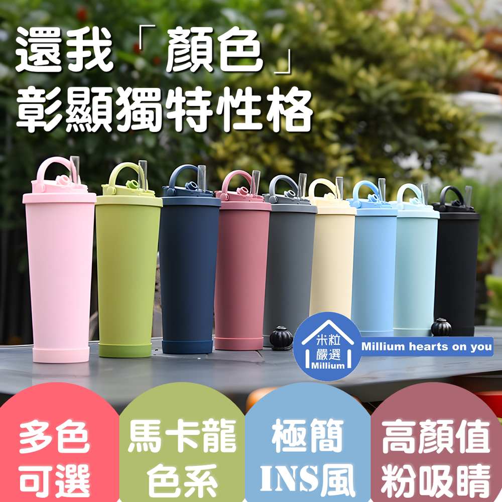 【台灣現貨】【莫蘭迪 INS 不鏽鋼 款 手提保溫杯】一蓋雙飲 隨行杯 保溫杯 珍奶杯 830ml|710ml 密封防漏 | 蝦皮購物