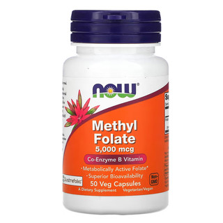 NOW Foods, Methyl Folate, 5,000 mcg, 50 Veg Capsules | 蝦皮購物