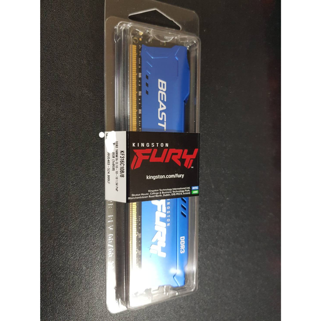 【全新】金士頓 記憶體 RAM Kingston DDR3 8G 1600 CL10 1.5V FURY 散熱片 | 蝦皮購物