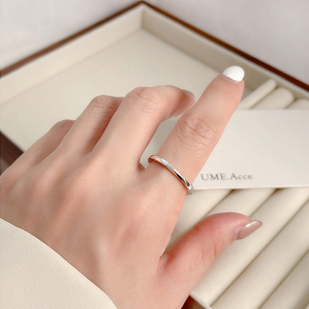 [全純銀.戒指] 莫比烏斯砂銀戒指【UME】S925全純銀戒指 可調戒圍戒指 | 蝦皮購物