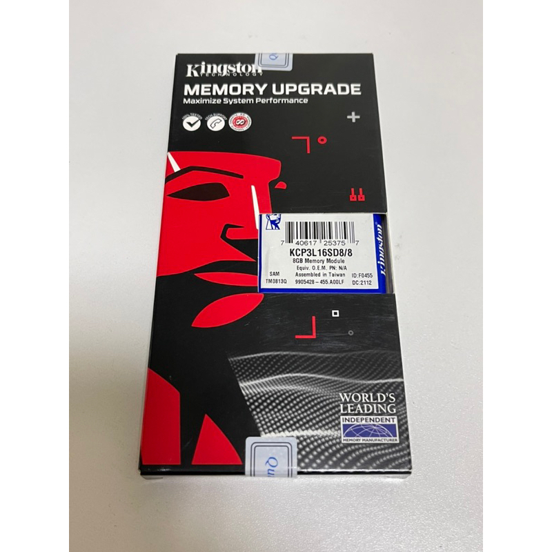 全新品 金士頓 Kingston DDR3L 8G KCP3L16SD8/8 低電壓1.35v筆記型記憶體 NB RAM | 蝦皮購物
