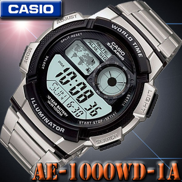 CASIO專賣店公司貨附保證卡及發票10年電力 AE-1000WD-1 A 以世界地圖概念 | 蝦皮購物