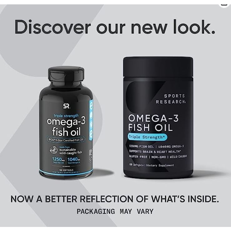 Sports Research 美國原裝omega-3 魚油 1250毫克180粒 免運代購 | 蝦皮購物