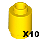 「翻滾樂高」LEGO 3062b Brick Round 1x1 Open Stud 圓柱 黃色 10個 | 蝦皮購物