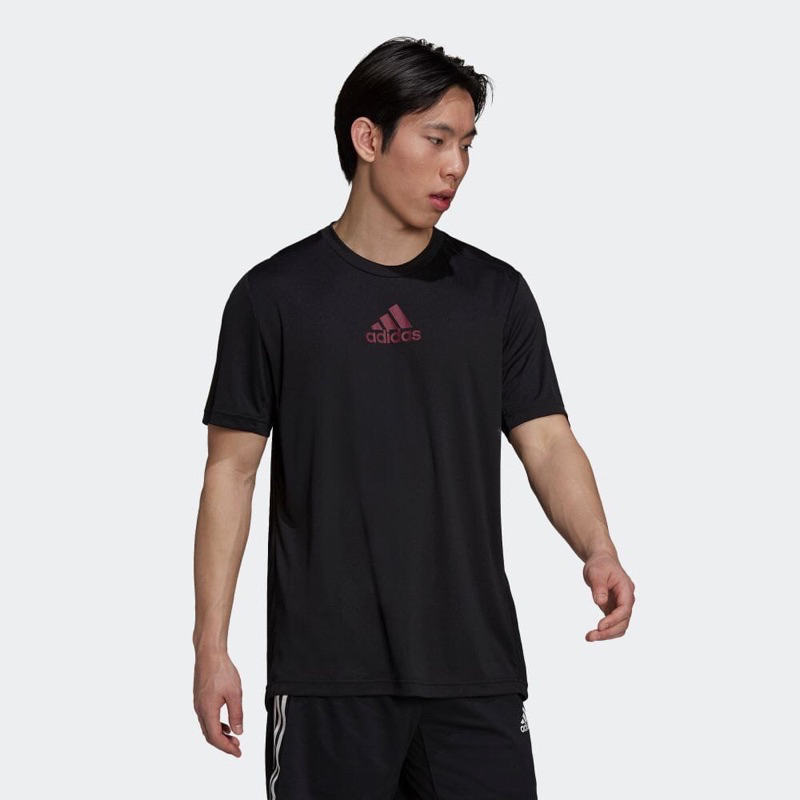 日本代購 adidas愛迪達 PRIMEBLUE 涼感短袖上衣 黑色/紅色經典小logo H30315 | 蝦皮購物