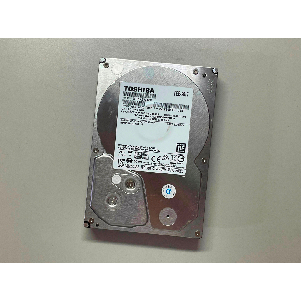 東芝 TOSHIBA 2T 2TB DT01ABA200V SATA3 3.5吋 良品 監控 硬碟 | 蝦皮購物