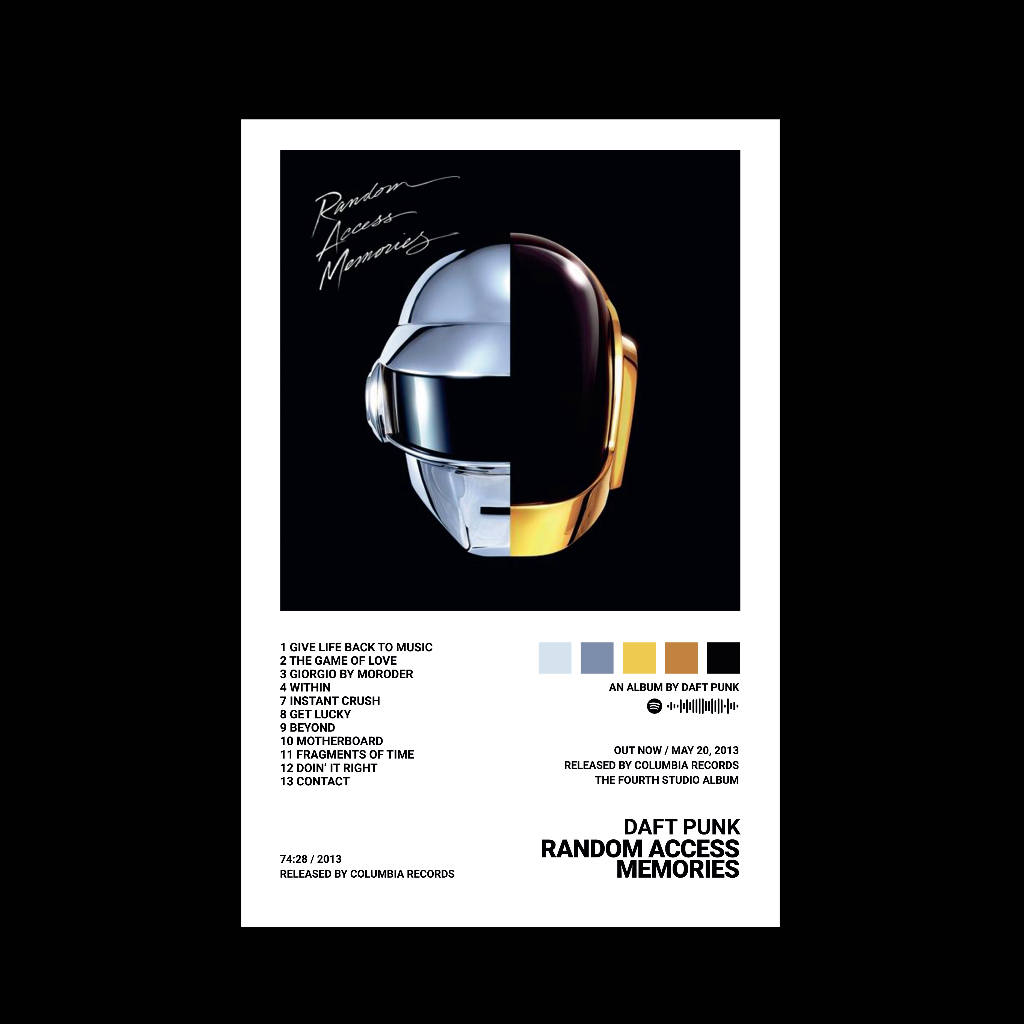Daft Punk - Random Access Memories 專輯海報 傻瓜龐克 | 蝦皮購物