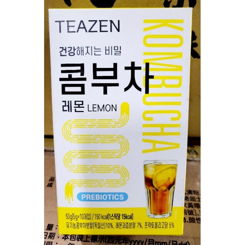 韓國TEAZEN 康普茶-檸檬味 5g*10入 蝦代開發票 | 蝦皮購物