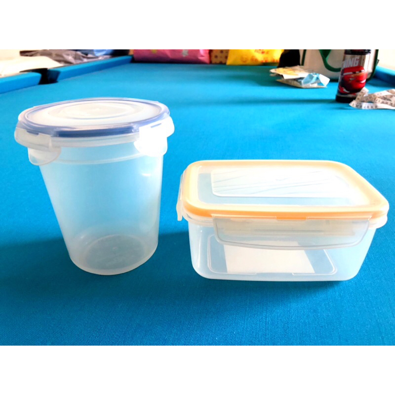 食物食品保鮮盒收納盒便當盒LOCK LOCK 640ml+樂扣樂扣PP微波保鮮盒 水果盒露營旅遊野餐爬山外出盒二手 現貨 | 蝦皮購物