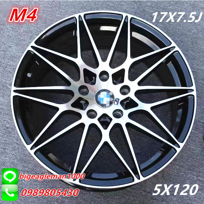 類 BMW M4 款 旋壓輕量 17吋 5孔120 黑底亮面 E36 E46 E90 E92 320 330 T5 T6 | 蝦皮購物