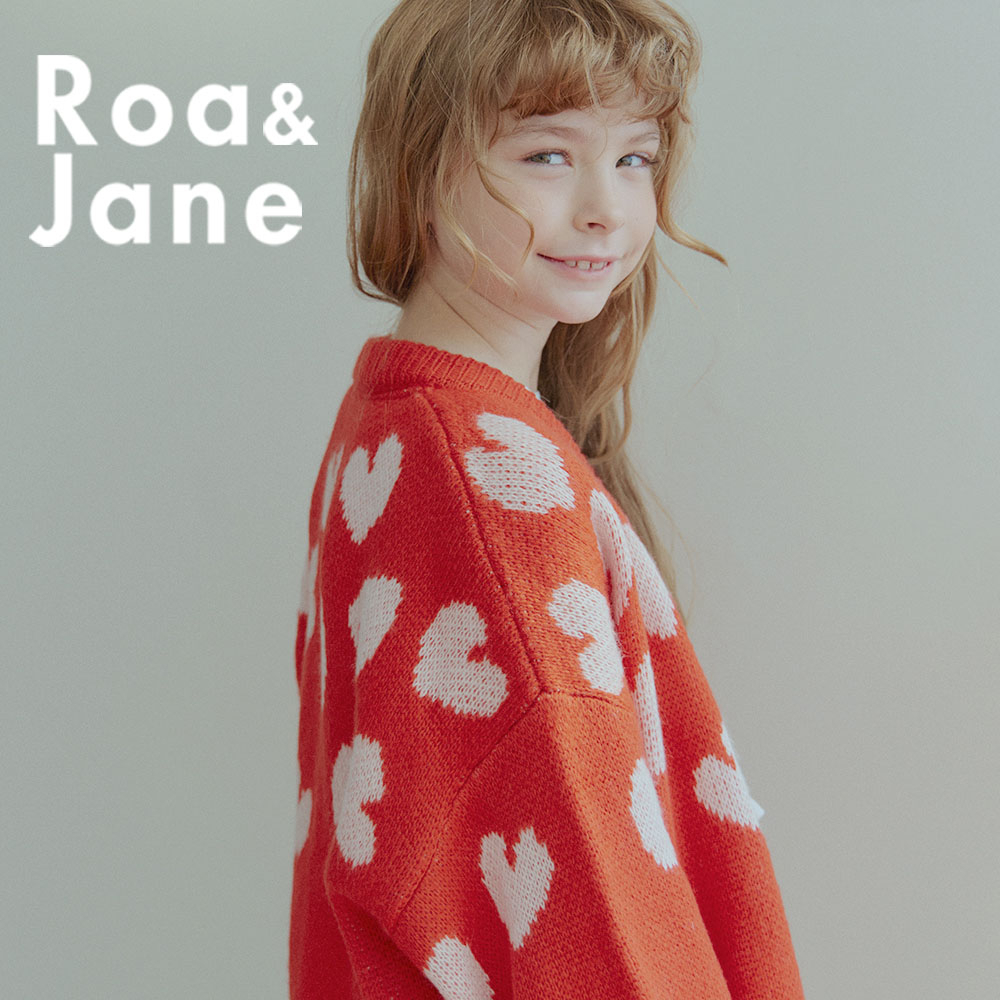 《24H出貨》韓國專櫃 Roa&Jane 莫內紅愛心針織外套 童裝 針織外套 韓國設計 女孩外套 女童針織外套 | 蝦皮購物