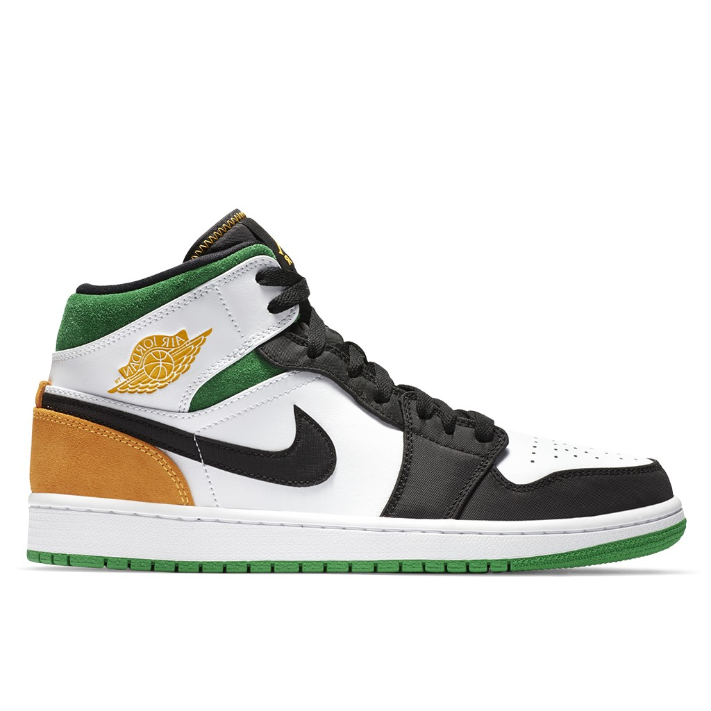 NIKE AIR JORDAN 1 MID SE OAKLAND 白黑綠黃【A-KAY0】【852542-101】 | 蝦皮購物