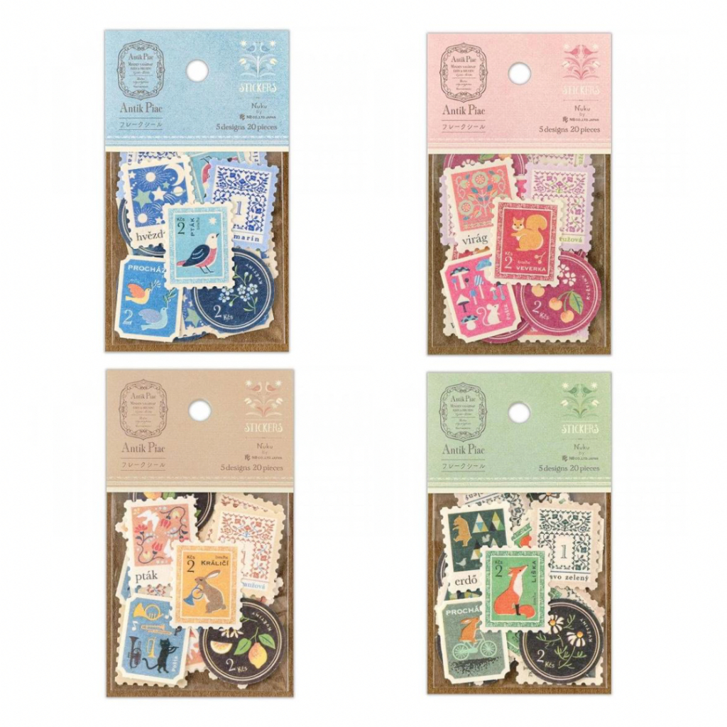 《現貨》日本 NB社 Antik Piac動 物系列貼紙包 Nuku 歐式復古郵票風貼紙包 手帳素材 | 蝦皮購物
